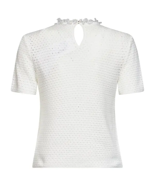 SELF-PORTRAIT Short-sleeved Knit Top