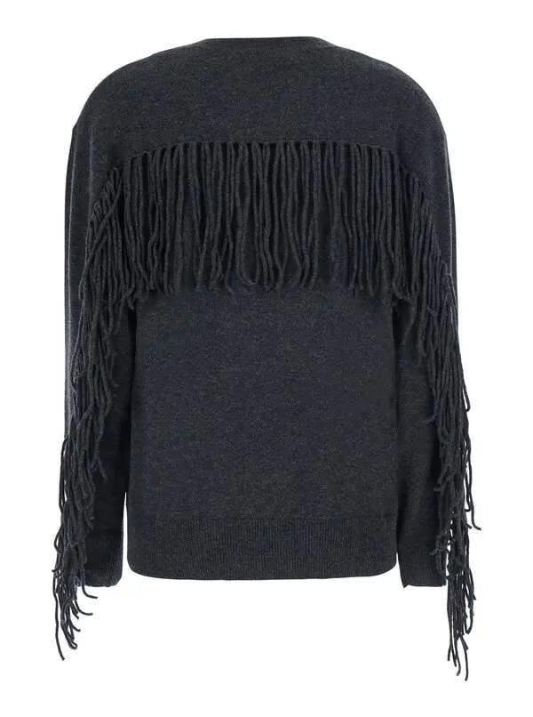P.a.r.o.s.h Fringed Back Knitted Sweater