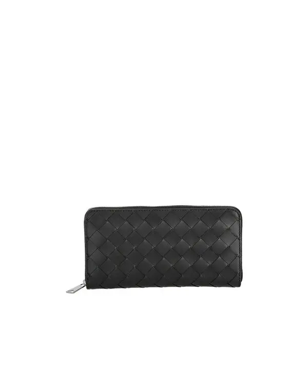 Bottega Veneta Long Wallet - Black/silver