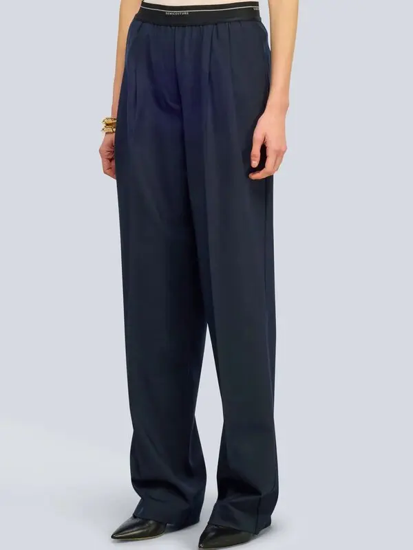 SEMICOUTURE Straight-leg Casual Trousers With Branded Webbing Belt