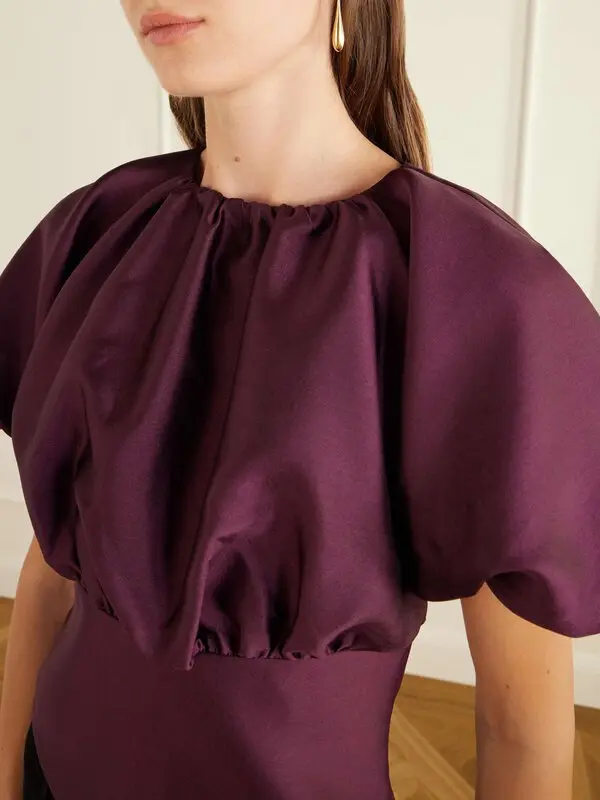 SELF-PORTRAIT Gathered Taffeta Top