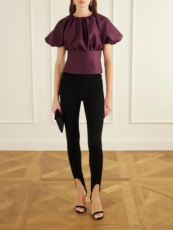 SELF-PORTRAIT Gathered Taffeta Top