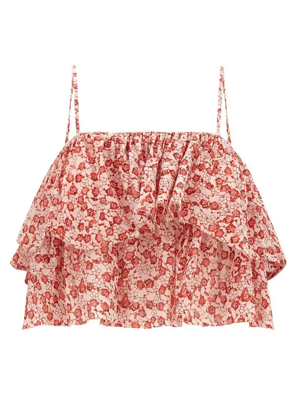 Isabel Marant Étoile Erisa' Floral Print Cropped Top