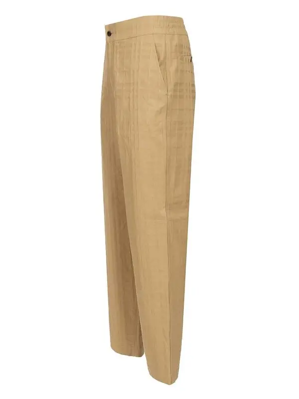 Burberry Textured Check Cotton Trousers