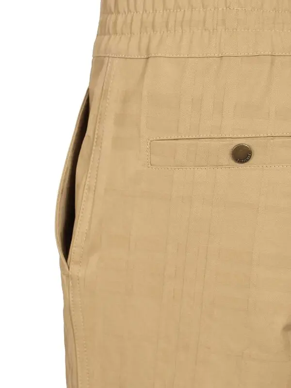 Burberry Textured Check Cotton Trousers
