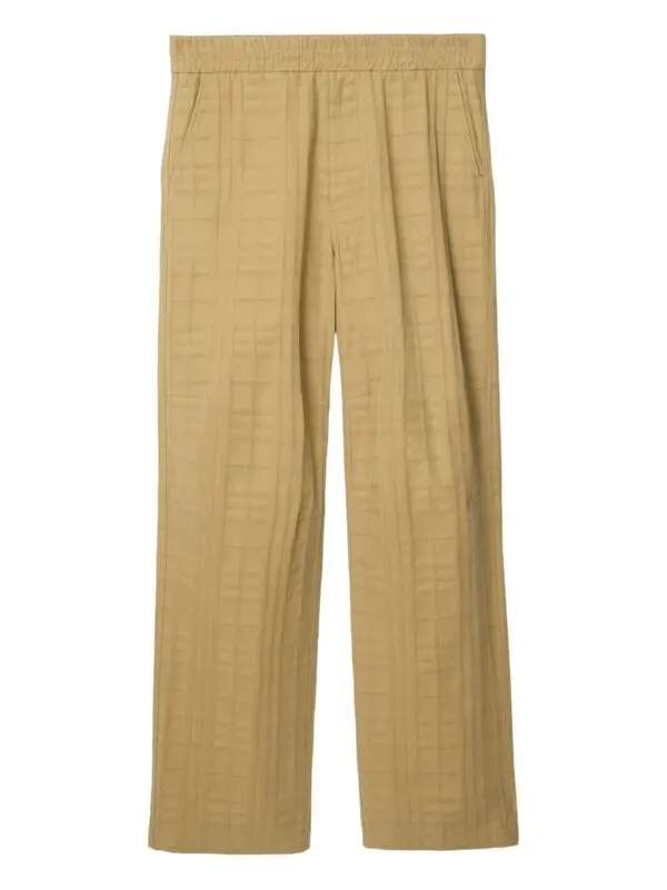 Burberry Textured Check Cotton Trousers