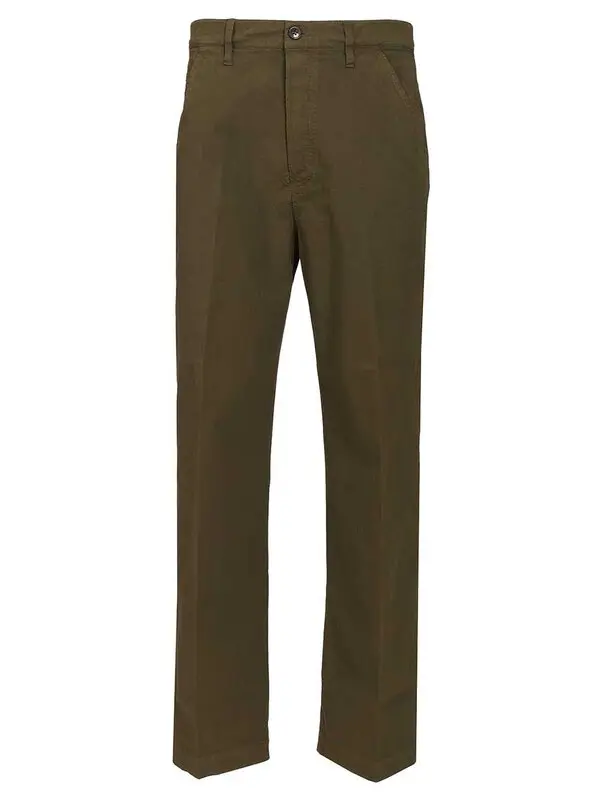 Dries Van Noten Cotton Trousers With Tortoiseshell Button