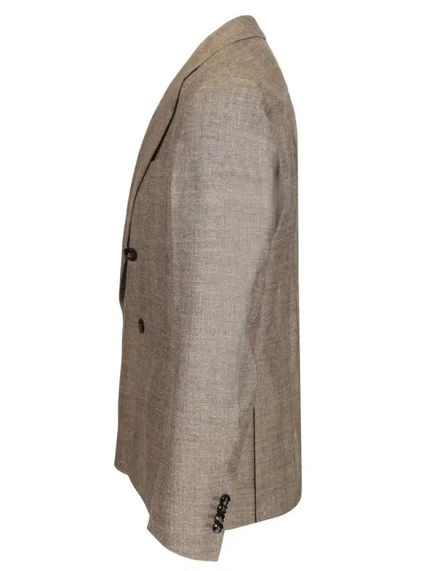 Giorgio Armani Double-breasted Linen Blend Blazer
