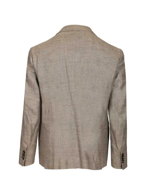 Giorgio Armani Double-breasted Linen Blend Blazer