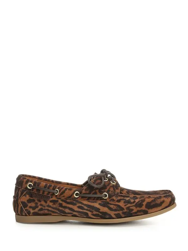 TOM FORD Ocelot Print Suede Boat Shoes - Multicolor