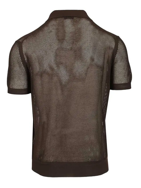 TOM FORD Knitted Polo Shirt - Brown
