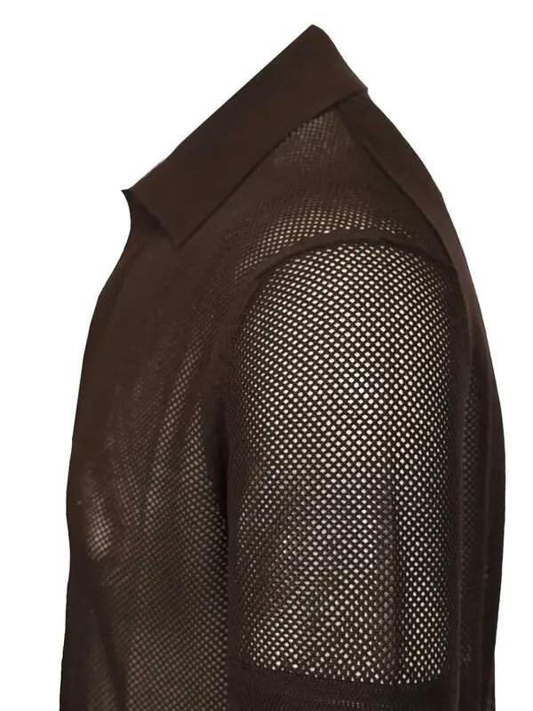 TOM FORD Knitted Polo Shirt - Brown