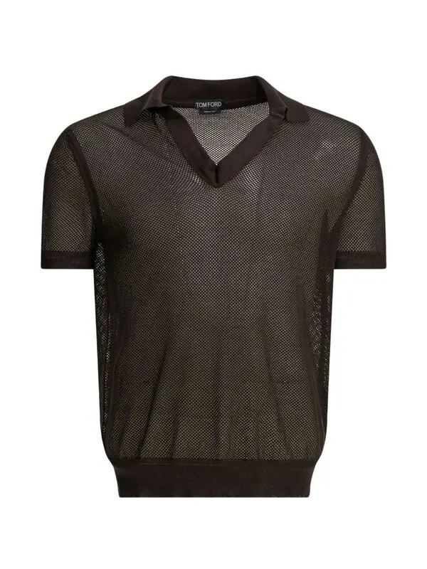 TOM FORD Knitted Polo Shirt - Brown