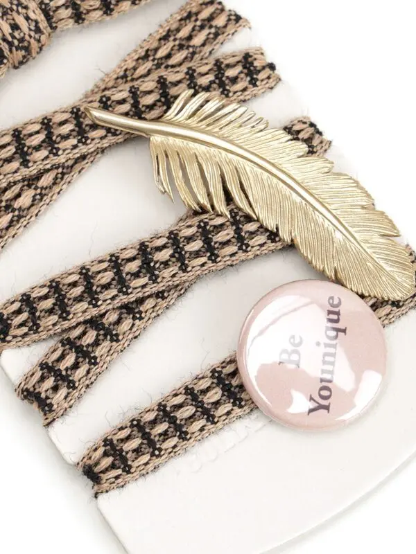 GOLDEN GOOSE Shoelaces With Gold Pin And Feather Detail