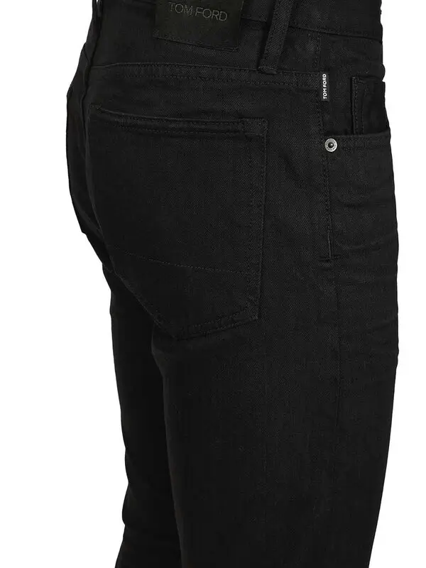 TOM FORD Slim-fit Five-pocket Stretch Denim Jeans With Suede Trim