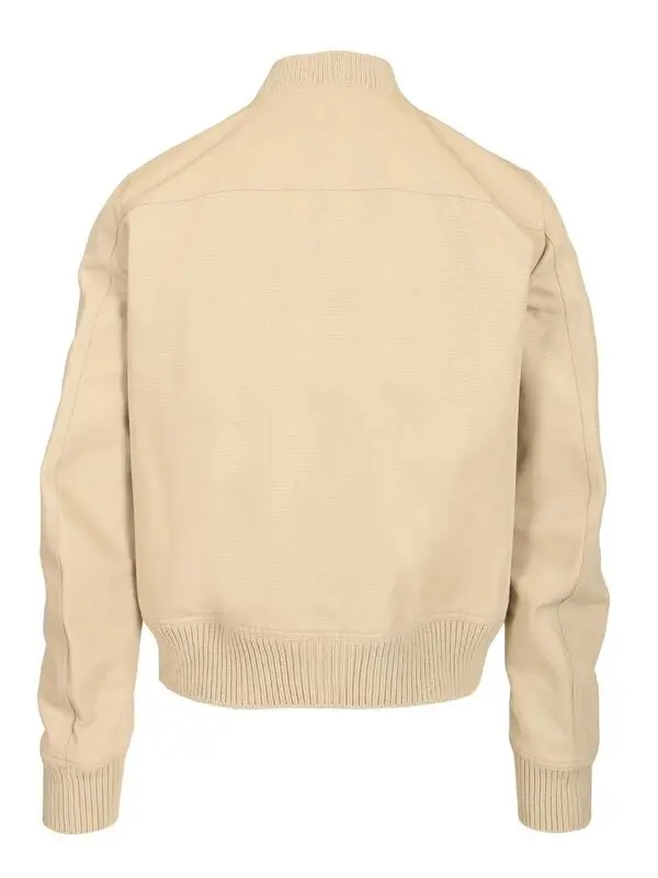Rick Owens Heizer Flight Jacket In Organic Cotton - Cream