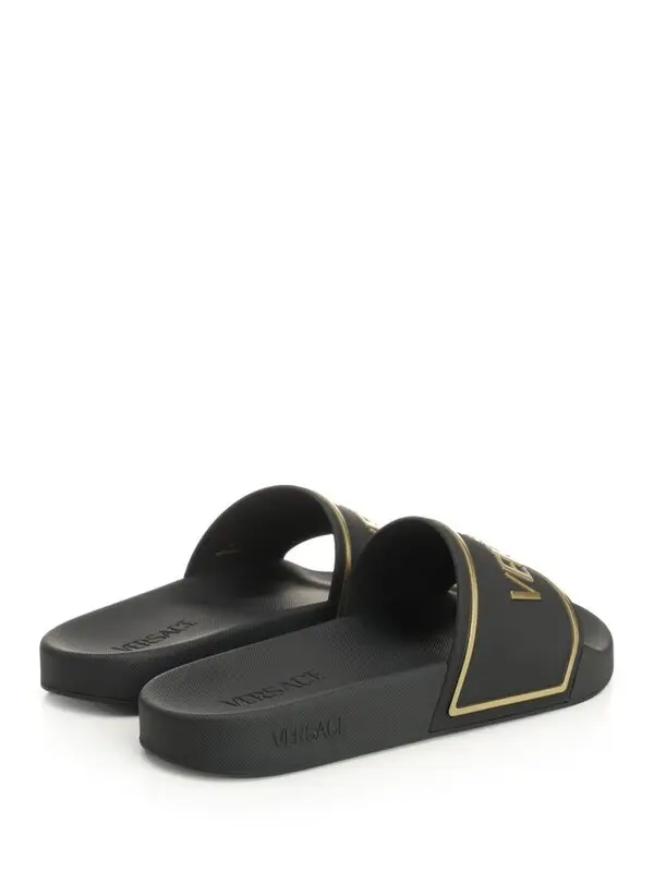 Versace Rubber Slides - Black