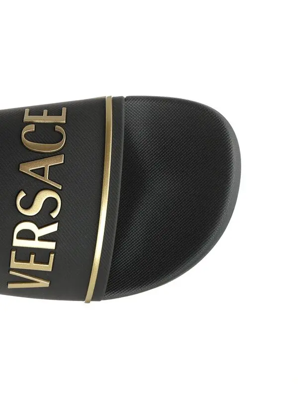 Versace Rubber Slides - Black