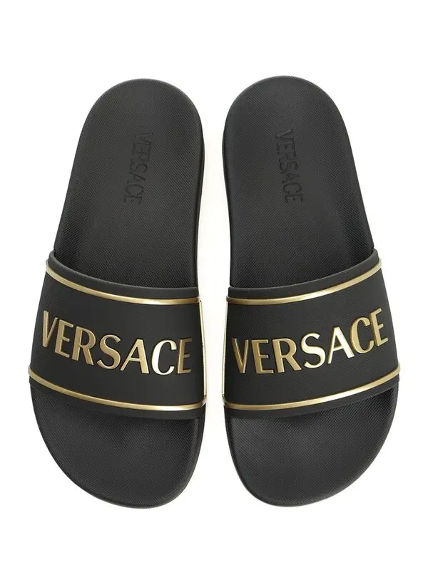Versace Rubber Slides - Black