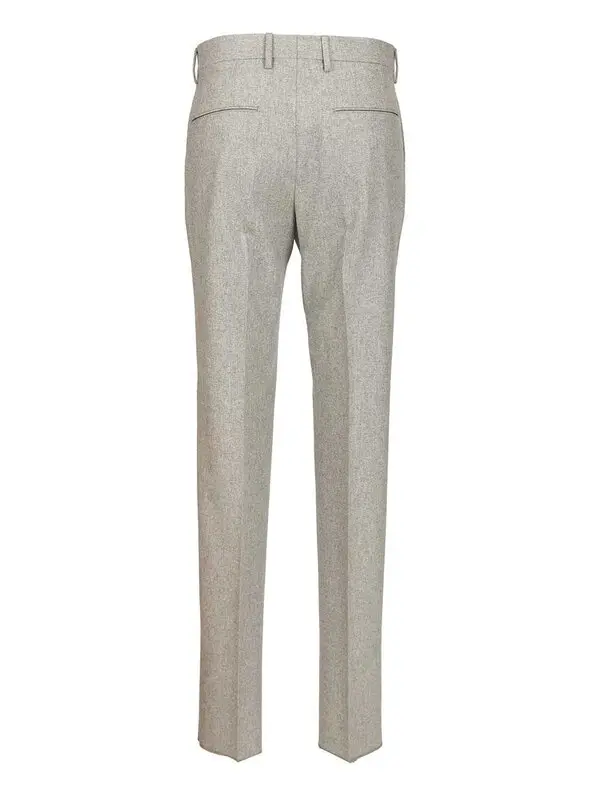 Tagliatore Super 100s Wool Flannel Pleated Trousers
