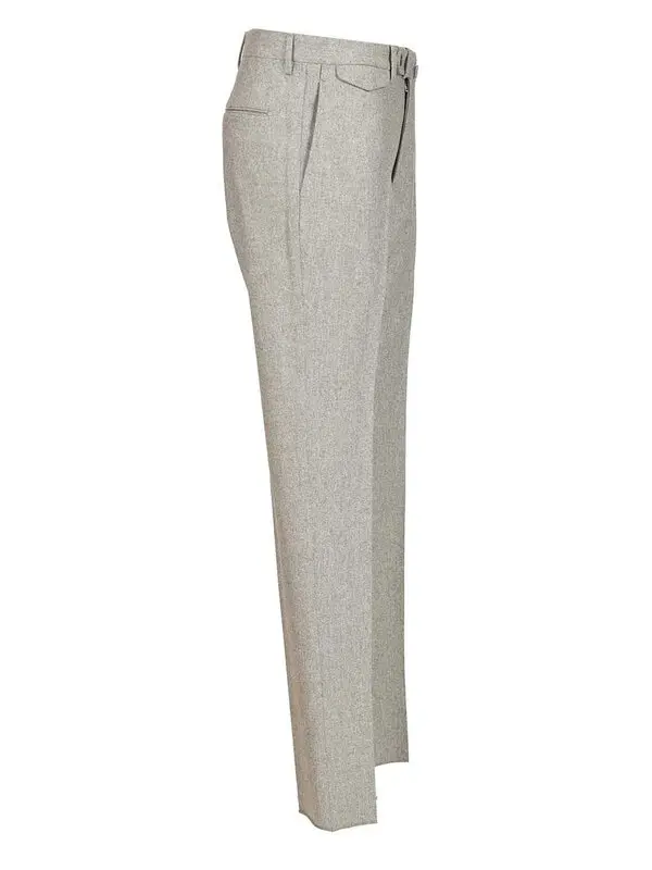 Tagliatore Super 100s Wool Flannel Pleated Trousers
