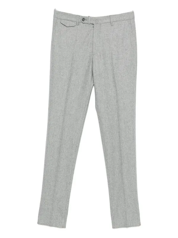 Tagliatore Super 100s Wool Flannel Pleated Trousers