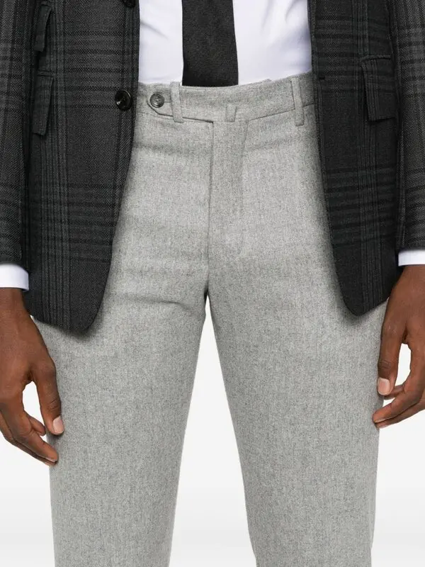 Tagliatore Super 100s Wool Flannel Pleated Trousers