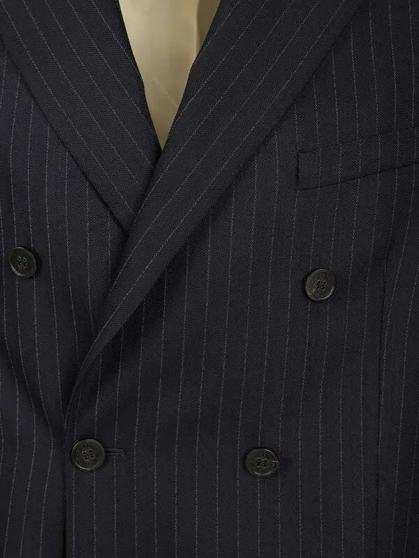 GOLDEN GOOSE Double-breasted Blazer In Pinstriped