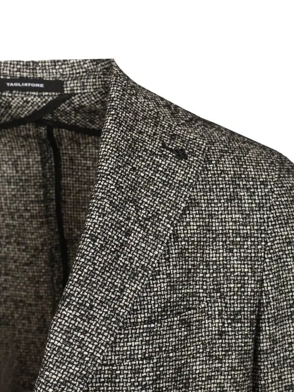 Tagliatore Fil-à-fil Textured Single-breasted Blazer With Notched Lapel