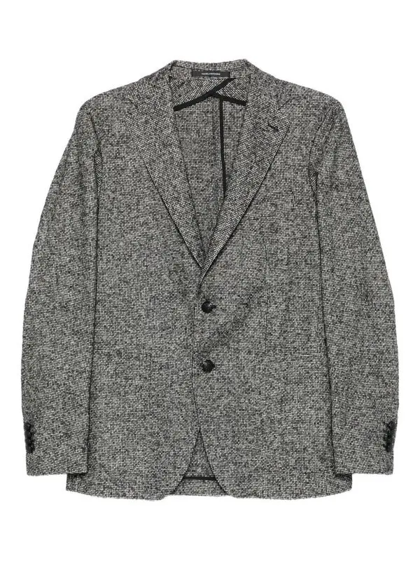Tagliatore Fil-à-fil Textured Single-breasted Blazer With Notched Lapel