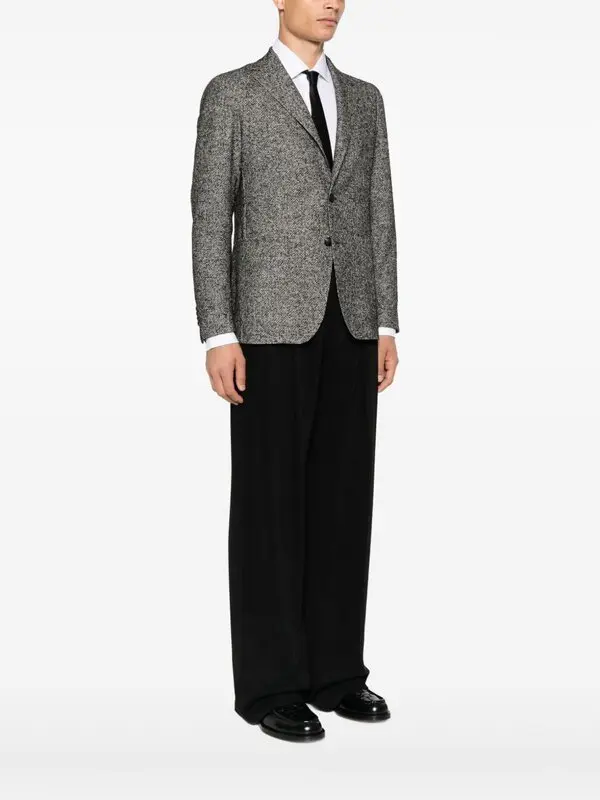 Tagliatore Fil-à-fil Textured Single-breasted Blazer With Notched Lapel