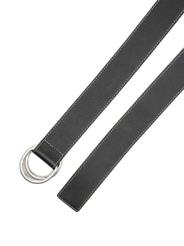 AMI Paris Double Belt With Metal Buckles - Black