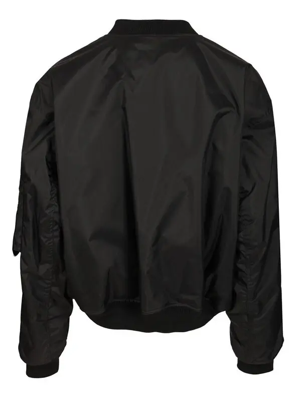 Balenciaga Nylon Bomber Jacket With Logo Patch