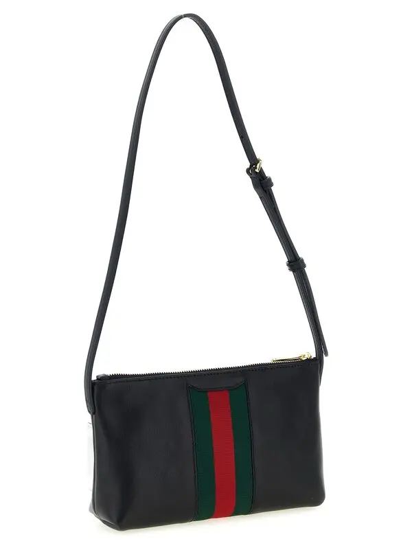 Gucci Horsebit Web' Shoulder Bag - Black