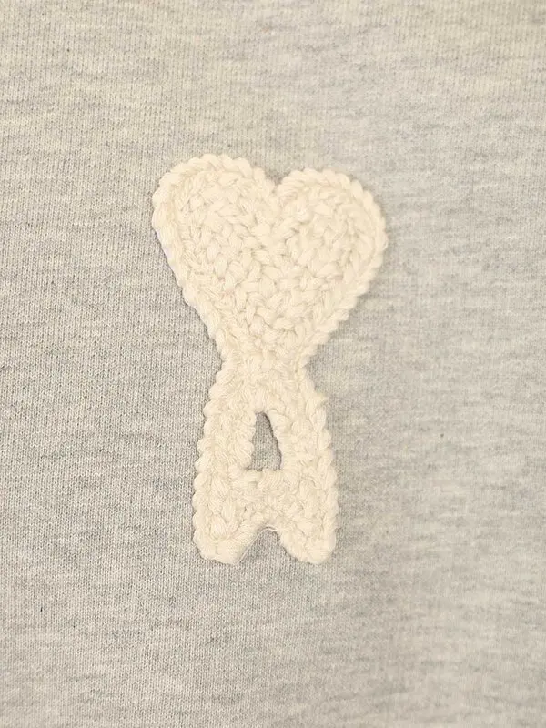 AMI Paris De Coeur Fleece Sweatshirt - Gray