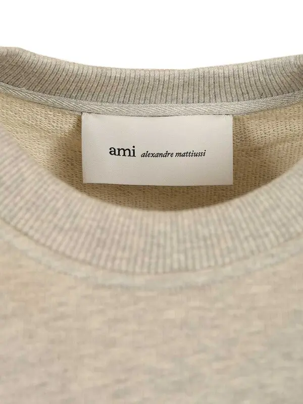 AMI Paris De Coeur Fleece Sweatshirt - Gray