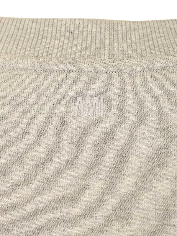 AMI Paris De Coeur Fleece Sweatshirt - Gray