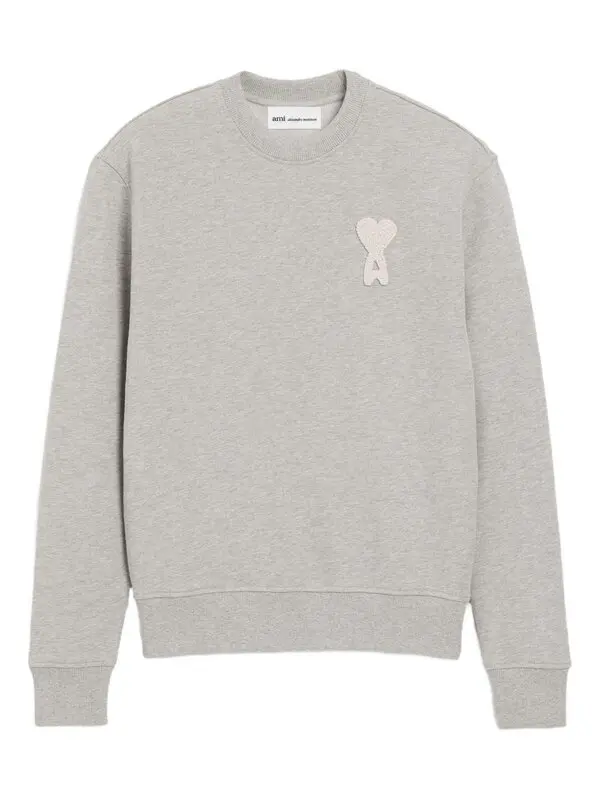 AMI Paris De Coeur Fleece Sweatshirt - Gray