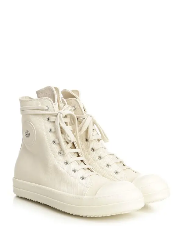 Rick Owens High-top Cotton Sneakers