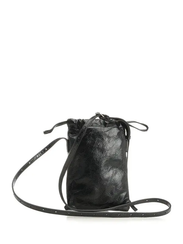 Balenciaga Lamb Skin Shopper Phone Holder - Black