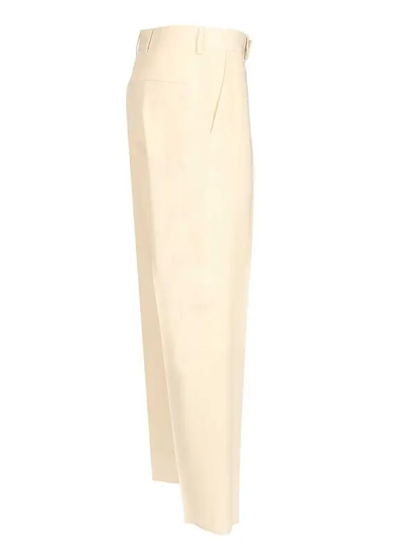 Fendi Gabardine Straight Leg Pants - Cream
