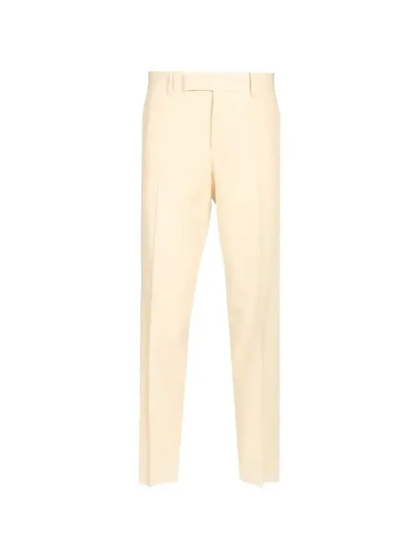 Fendi Gabardine Straight Leg Pants - Cream