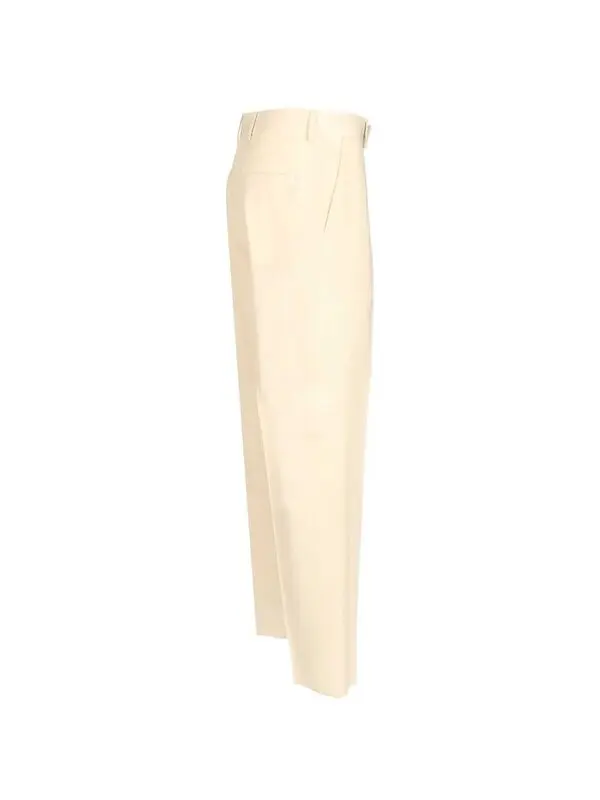Fendi Gabardine Straight Leg Pants - Cream