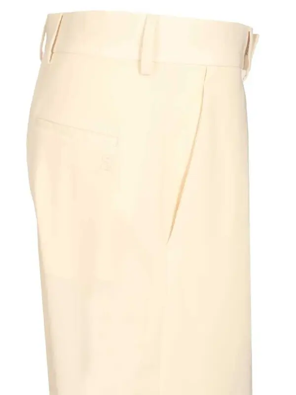 Fendi Gabardine Straight Leg Pants - Cream
