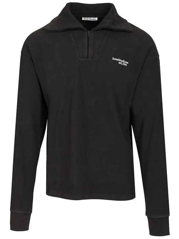 Acne Studios Half-zip Sweatshirt With Logo