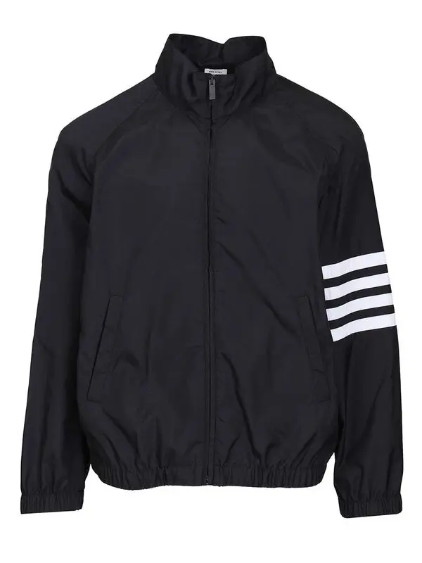 Thom Browne Zip Front Raglan Track Jacket With Four Bar Detail