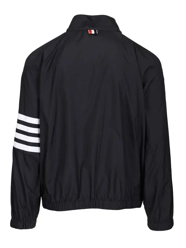 Thom Browne Zip Front Raglan Track Jacket With Four Bar Detail