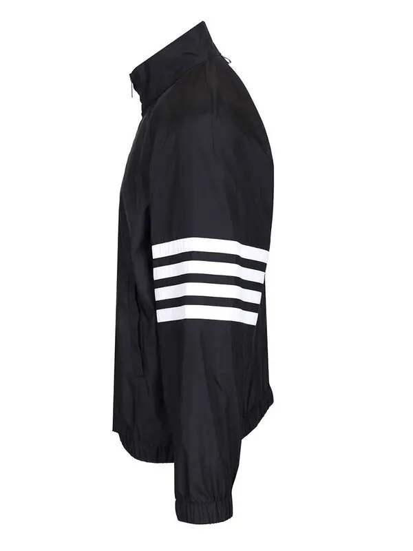 Thom Browne Zip Front Raglan Track Jacket With Four Bar Detail