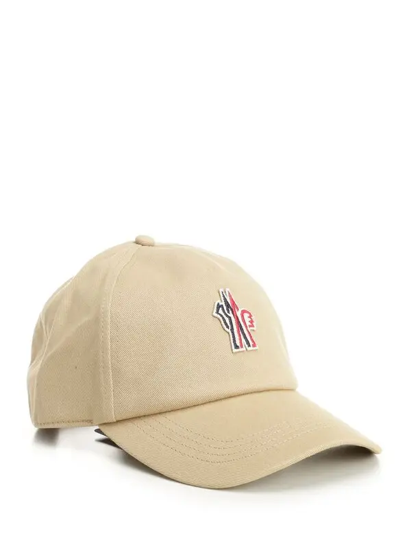 Moncler Baseball Cap With Embroidered Logo - Cream