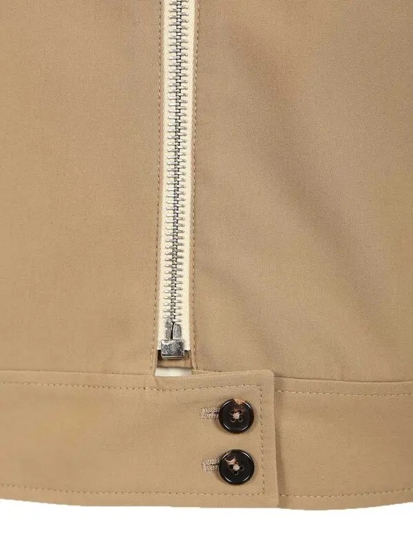 Celine Cotton Jacket With Embroidered Triomphe Logo - Cream